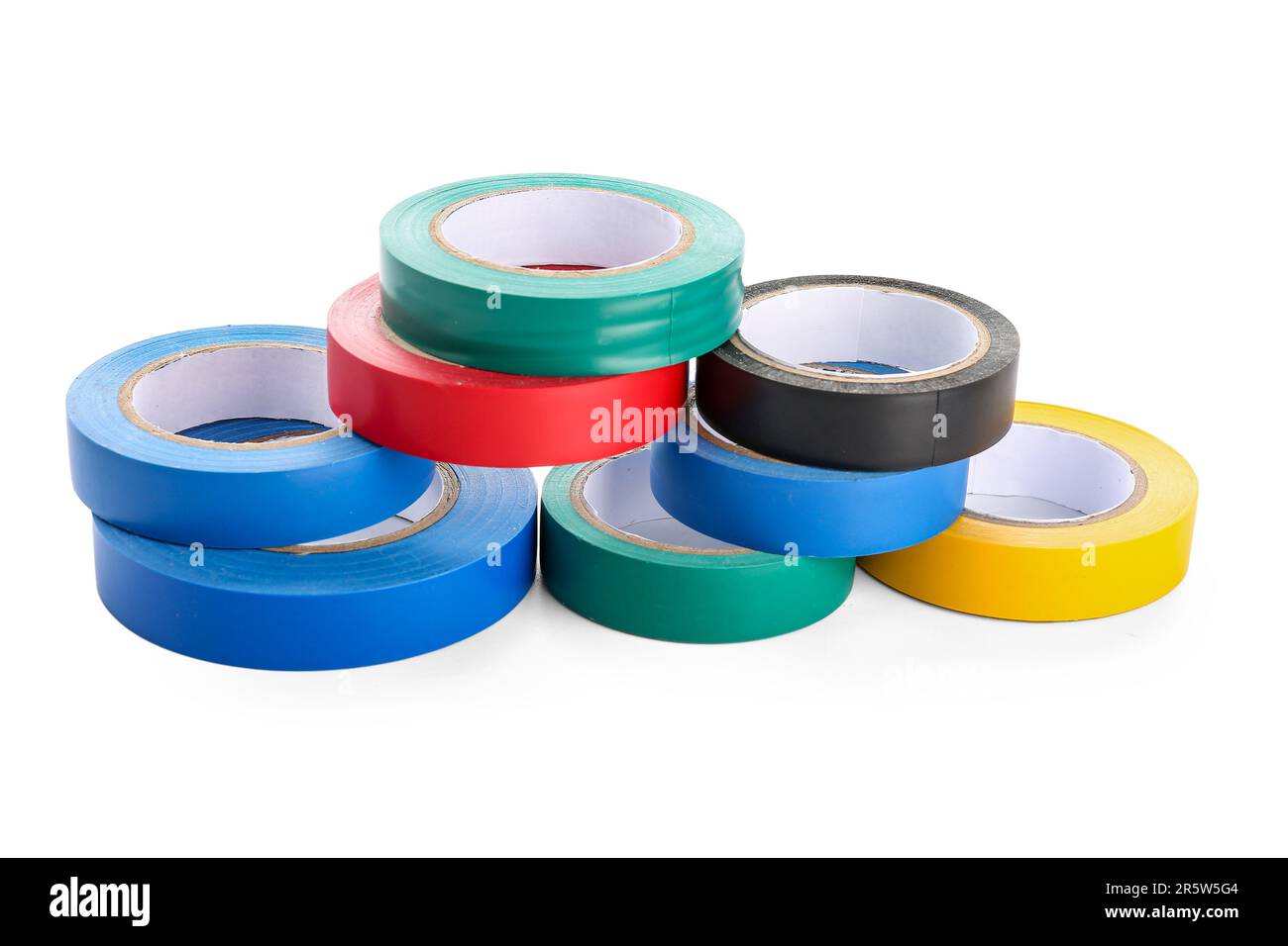 Adhesive tape rolls on white background Stock Photo - Alamy