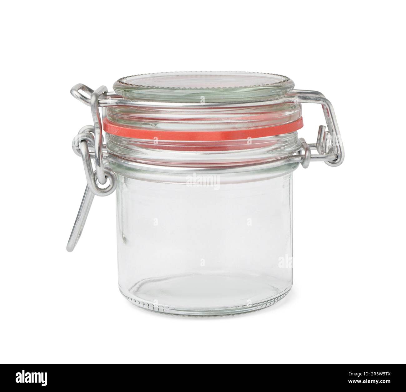 Stylish glass jar isolated on white background Stock Photo - Alamy