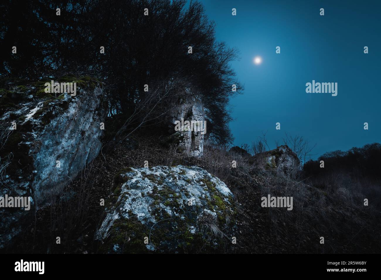 Full moon illuminates rocky hi-res stock photography and images - Alamy