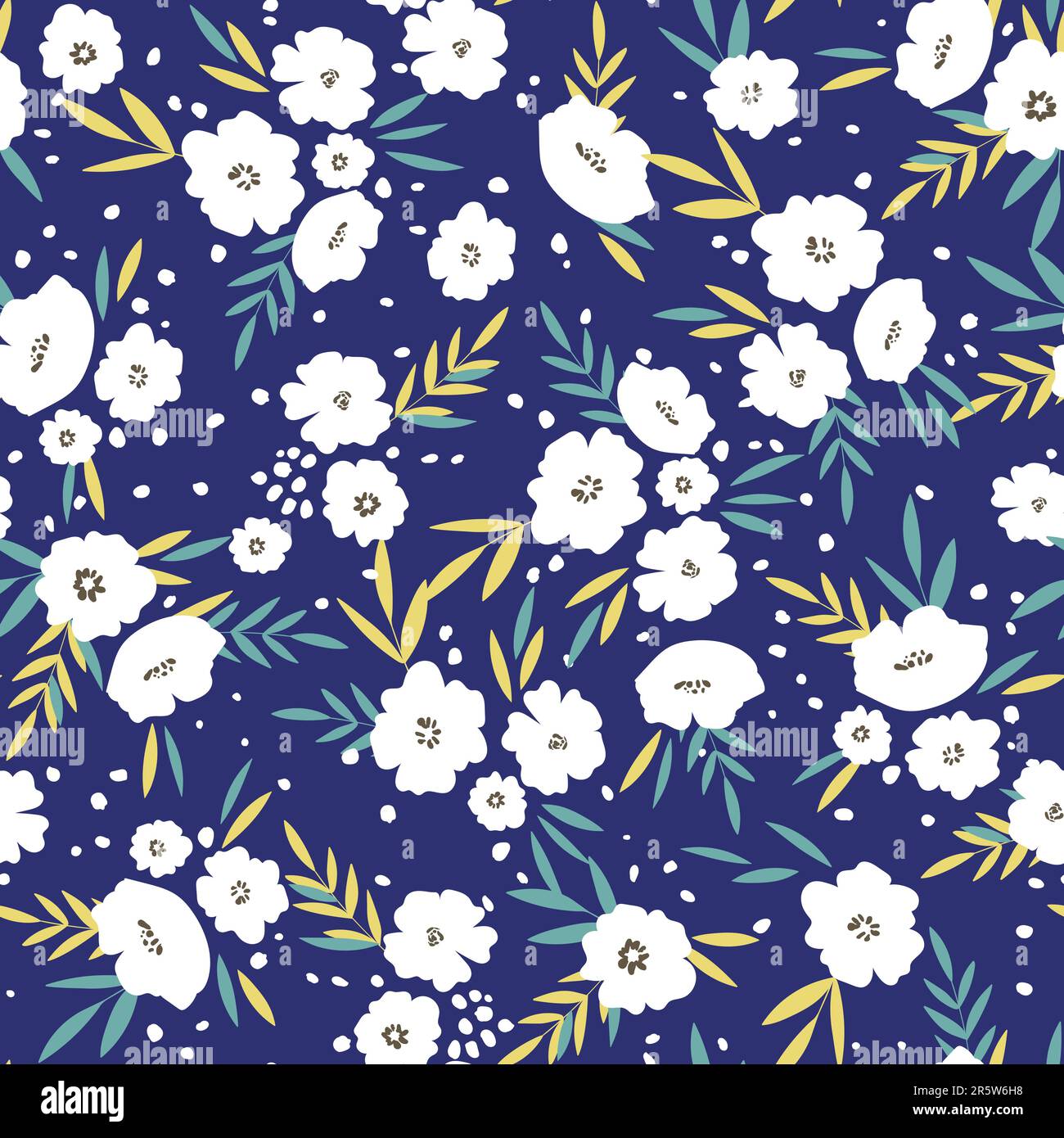 Seamless floral pattern based on traditional folk art ornaments ...