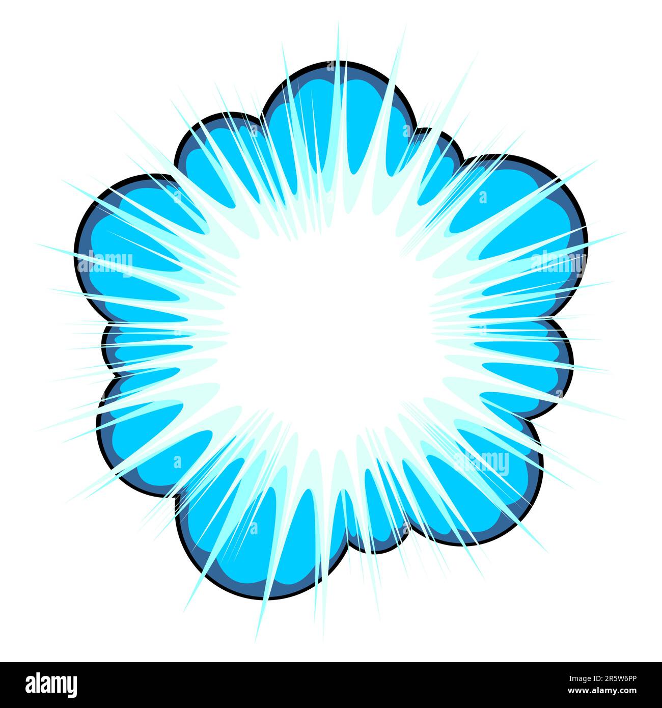 Blue explosive callout area for text over white background Stock Vector ...