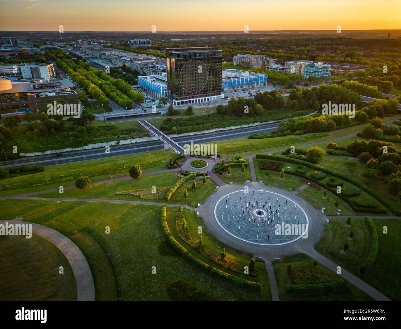 Aerial view of Campbell Park in Milton Keynes, featuring the Escape ...