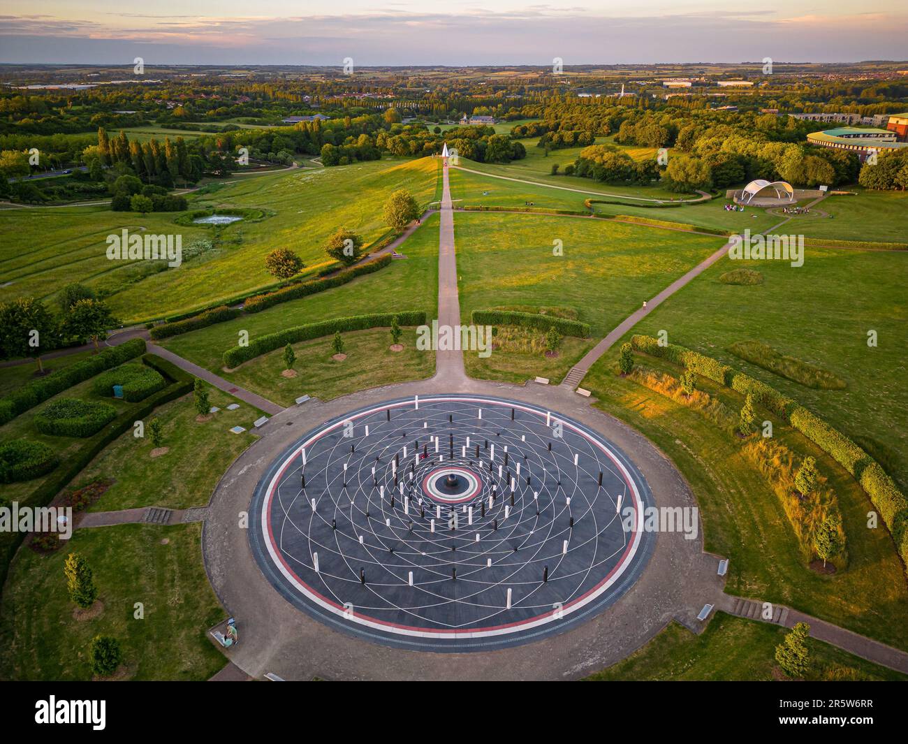 Aerial view of Campbell Park in Milton Keynes, featuring the Escape ...