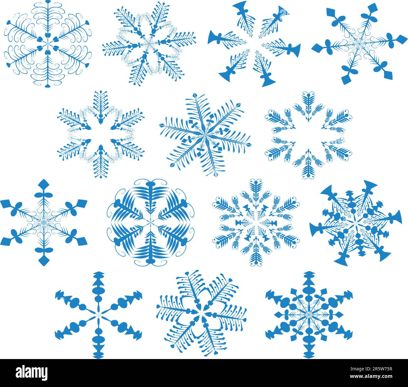 Various decorative snowflake designs Stock Vector Image & Art - Alamy
