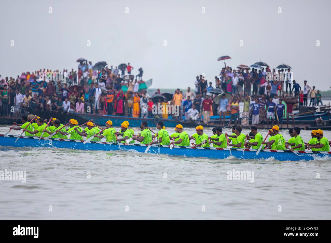 Traditional boat race on the Jamuna River. Tangail, Bangladesh Stock ...