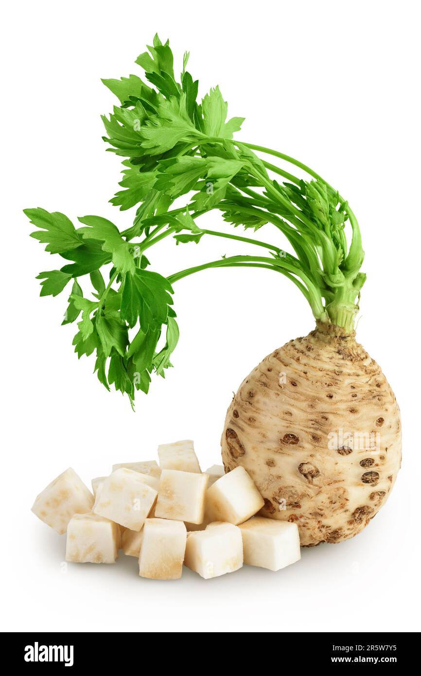 Fresh celery root with leaf isolated on white background Stock Photo ...
