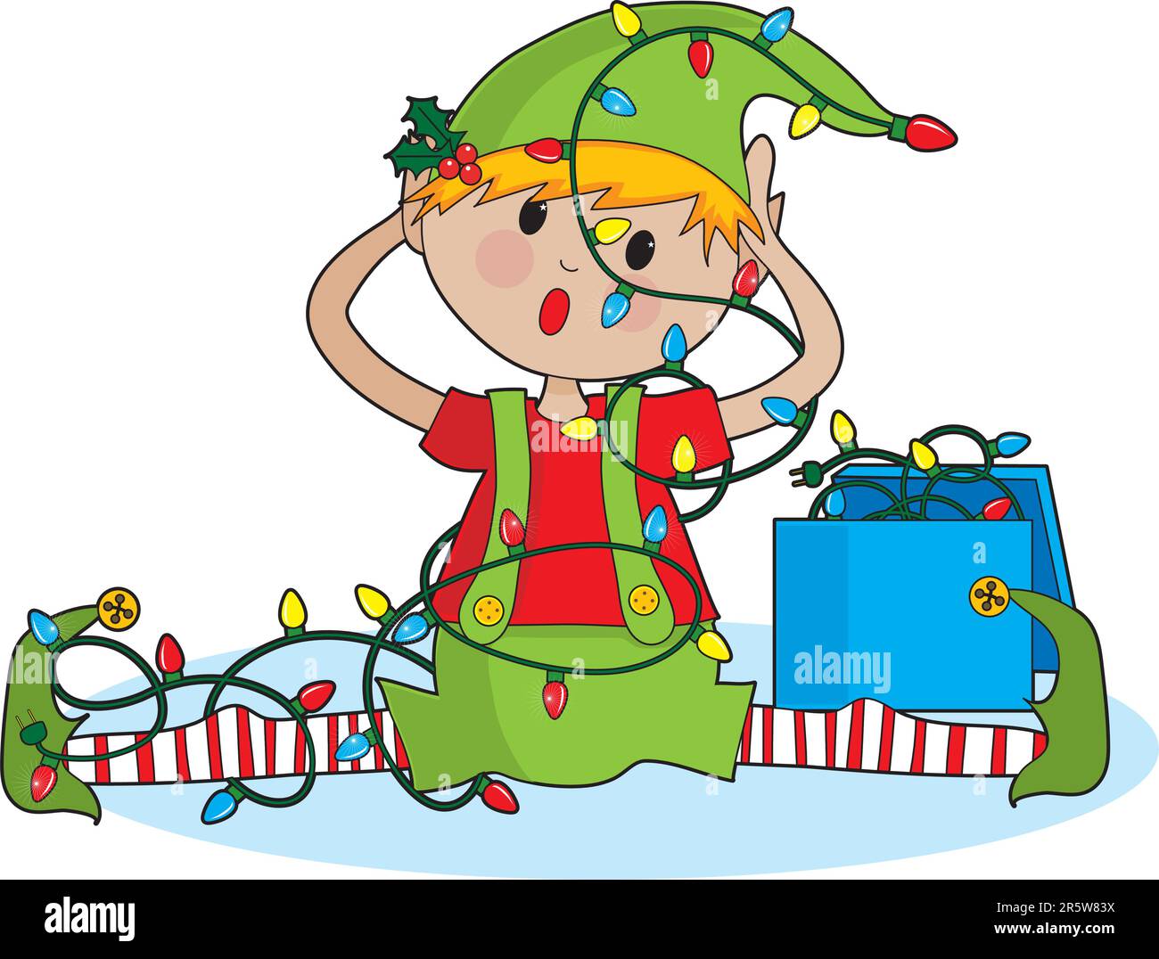 Messy christmas lights Stock Vector Images - Alamy