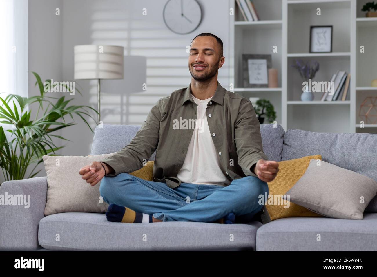 African man meditating close hi-res stock photography and images - Alamy