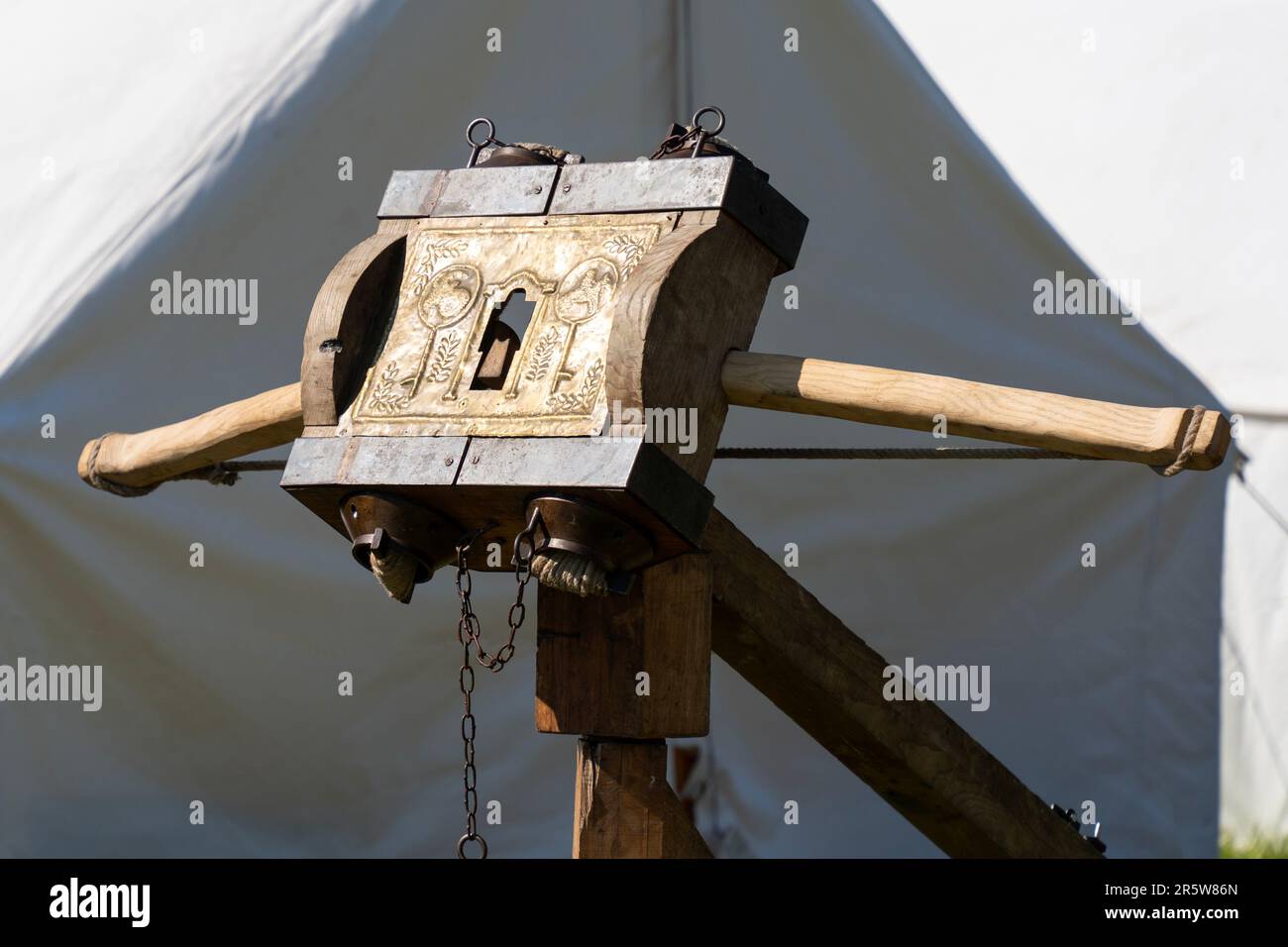 Ancient Roman ballista with decorative motifs Stock Photo - Alamy