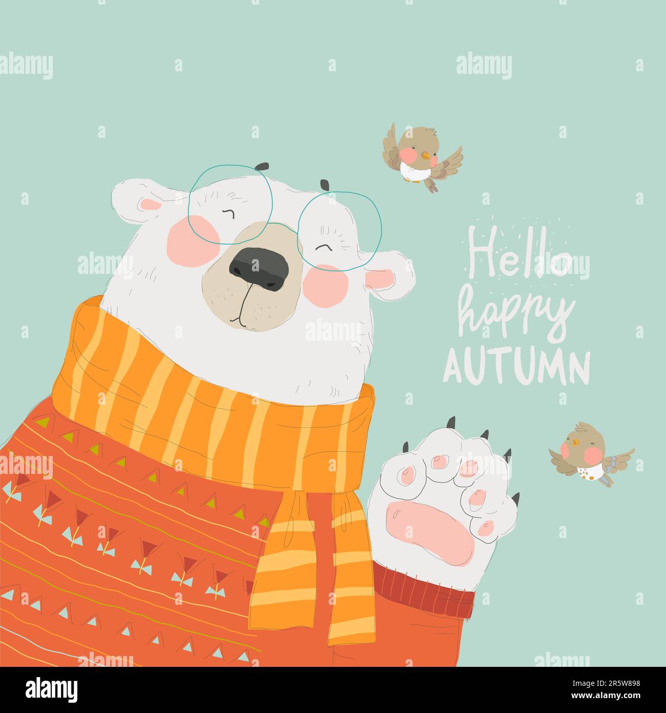 Fall polar bear Stock Vector Images - Alamy