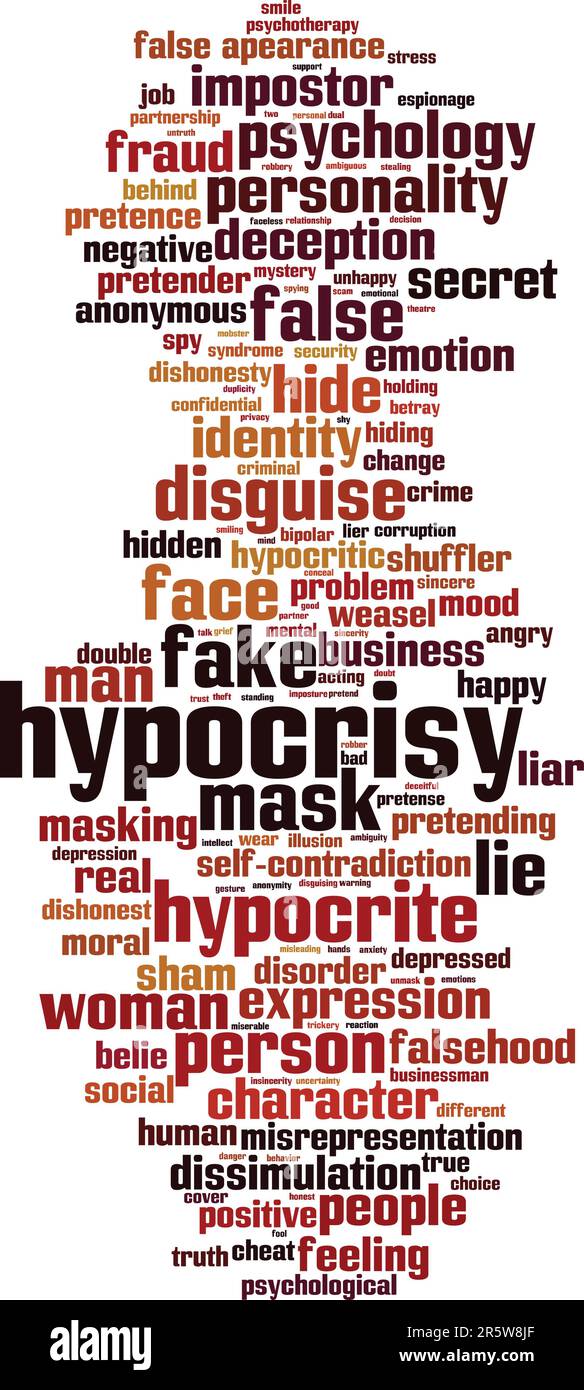 Hypocrisy word cloud concept. Collage made of words about hypocrisy ...