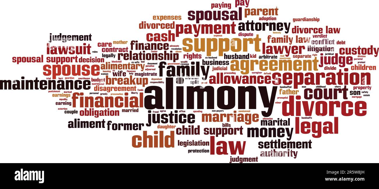 Alimony word cloud concept. Collage made of words about alimony. Vector ...