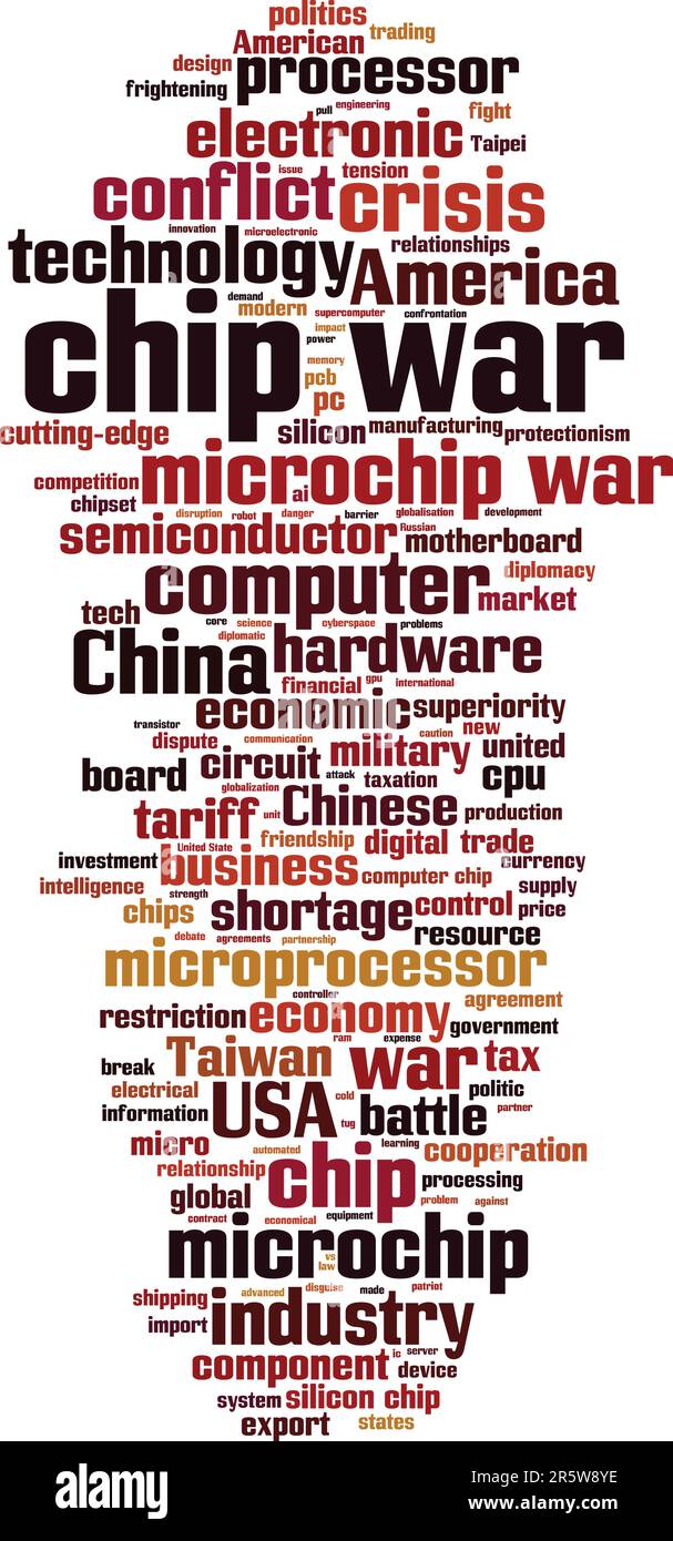 Chip war word cloud concept. Collage made of words about chip war ...