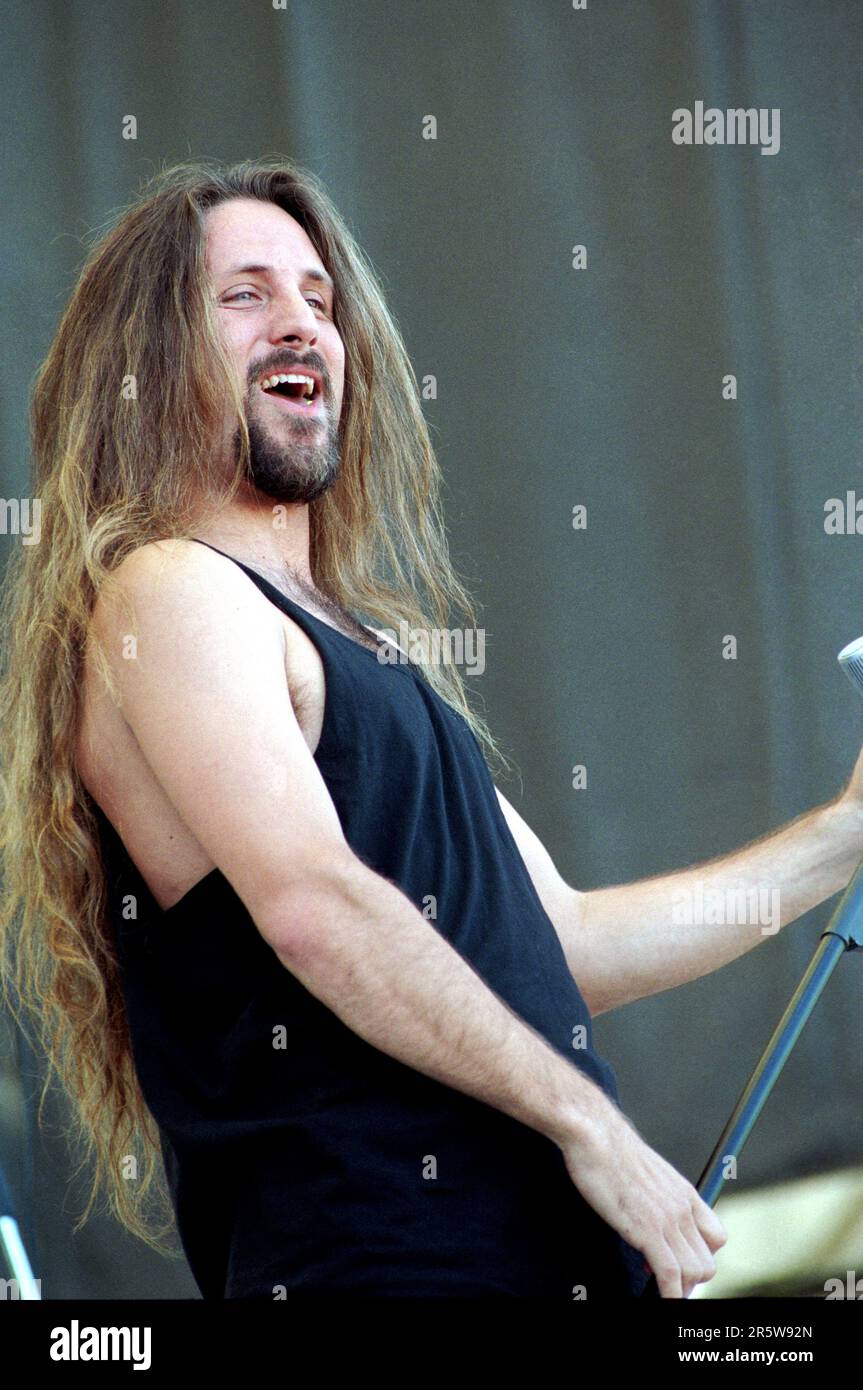Milan Italy 1994-07-08 : Jesse James Dupree singer of Jackyl during the live concert at the ...
