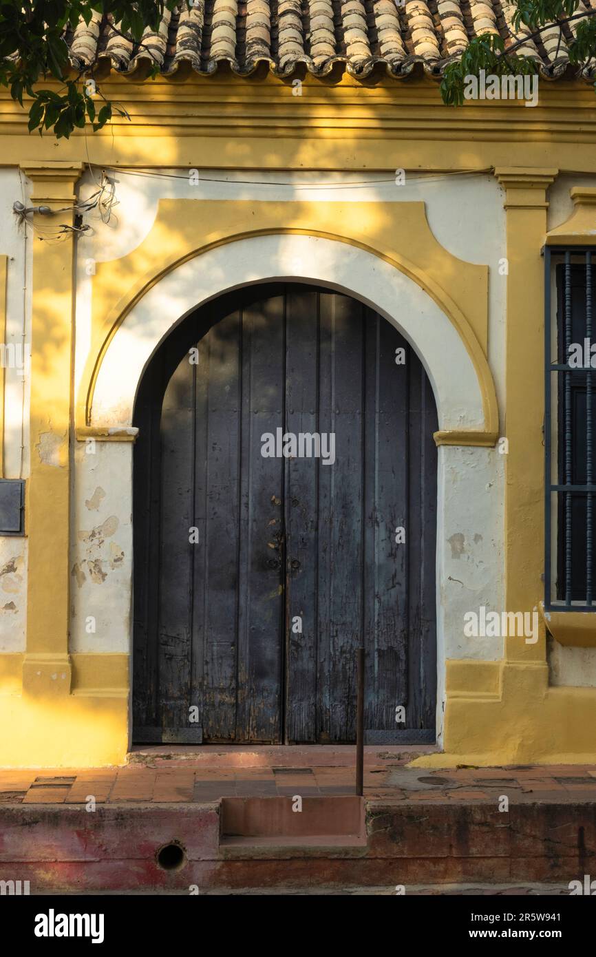 Spanish colonial style door, Carora, Lara State, Venezuela Stock Photo ...