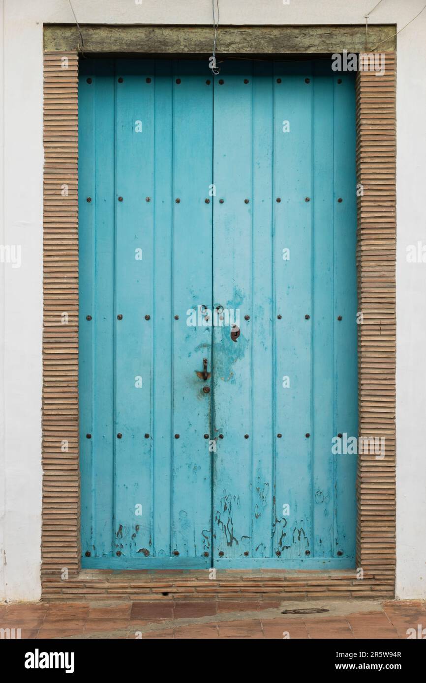 Spanish colonial style door, Carora, Lara State, Venezuela Stock Photo ...