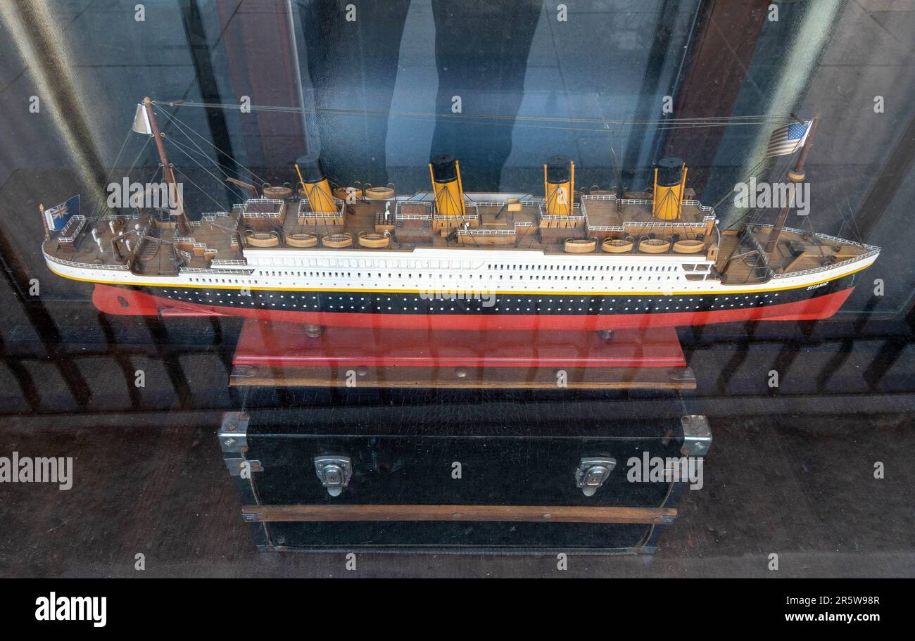 Model of the Titanic in a window of the old Cunard HQ in Liverpool ...