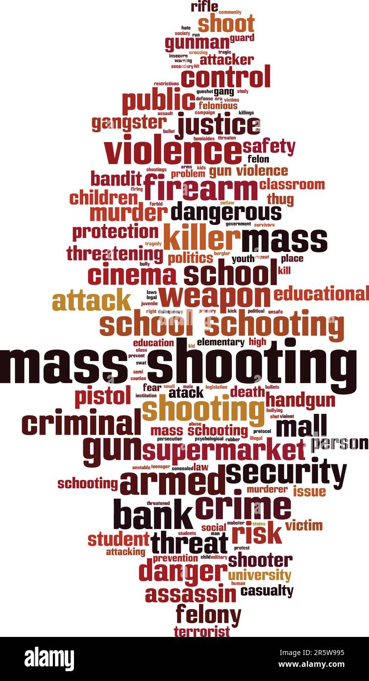 Mass schooting word cloud concept. Collage made of words about mass ...
