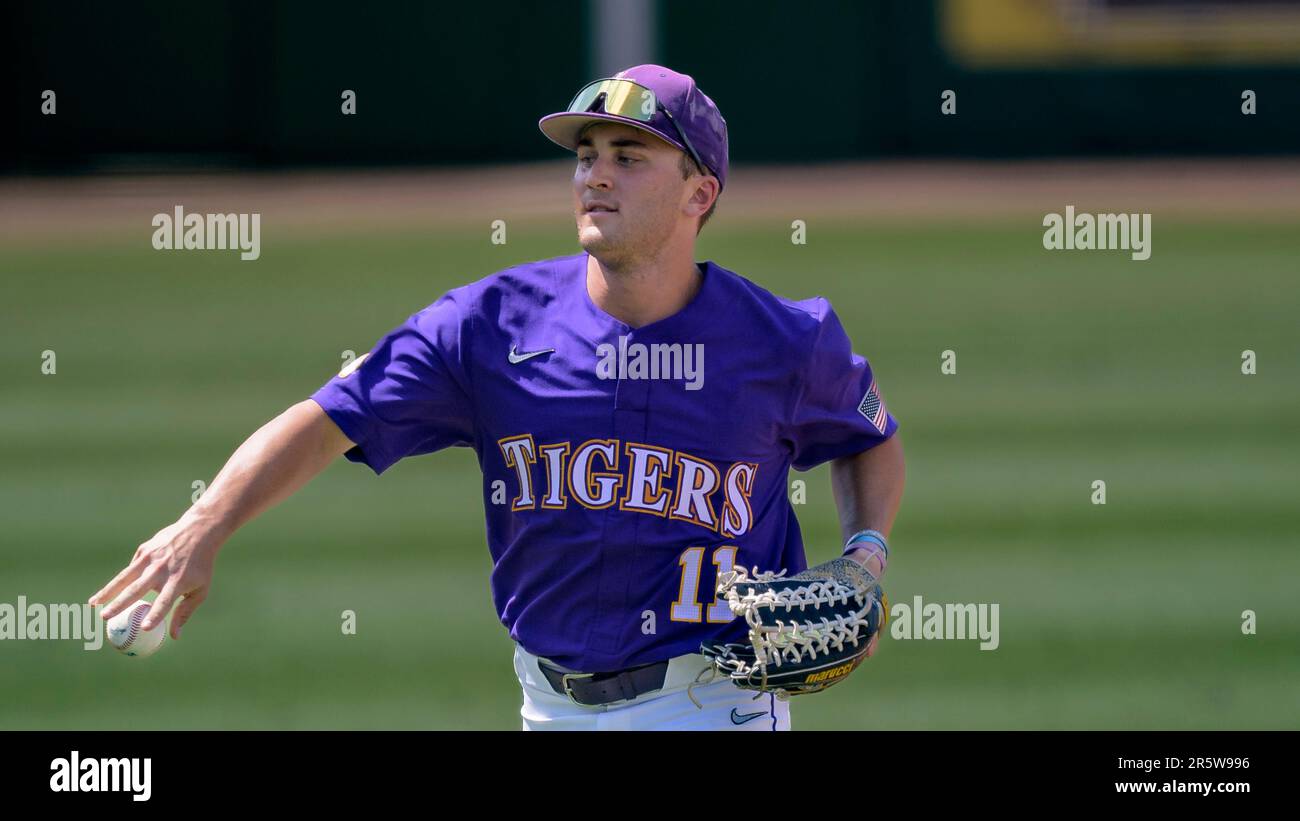 LSU outfielder Josh Pearson (11) tosses during an NCAA baseball game on ...