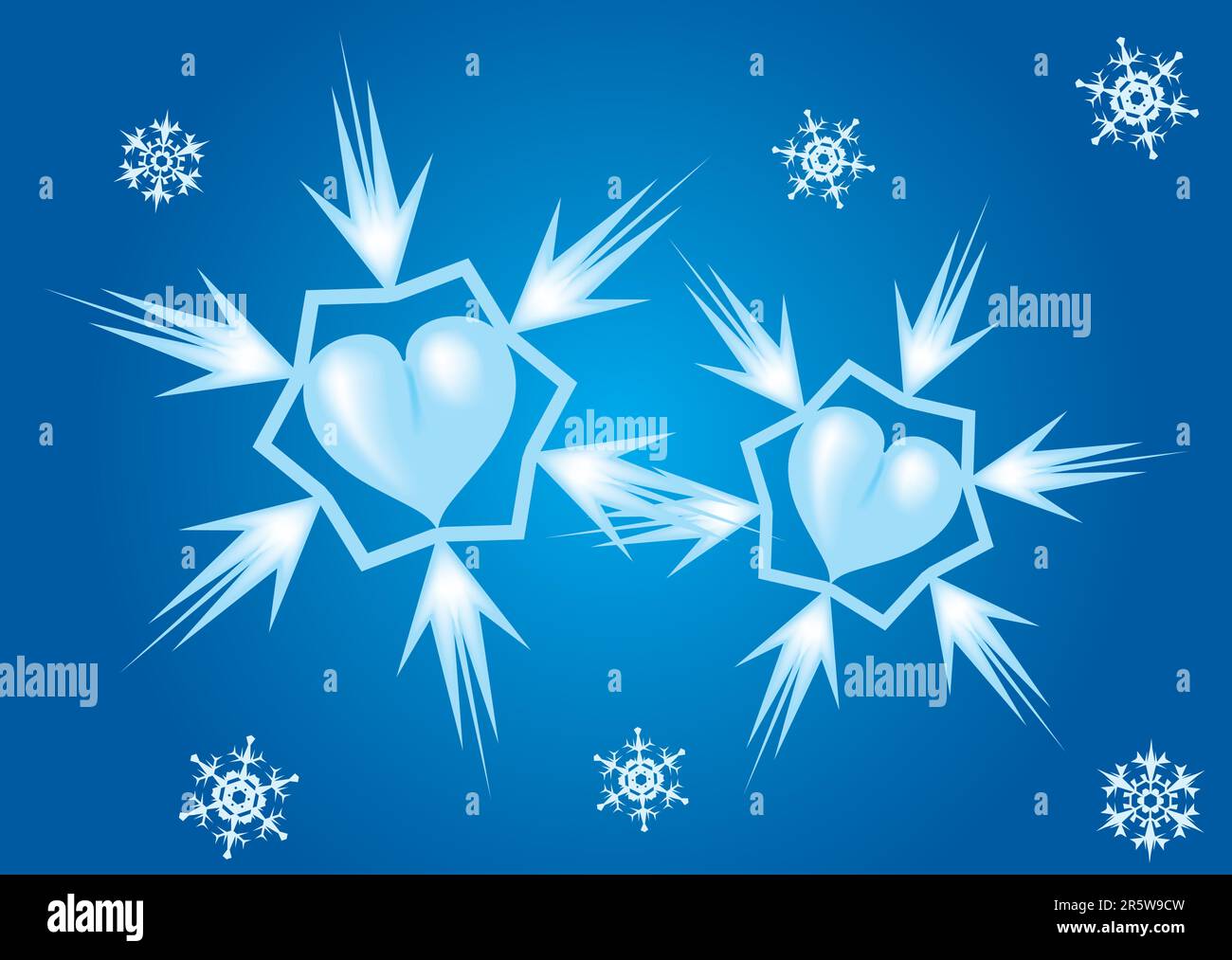 Two hearts - snowflakes. A vector illustration Stock Vector Image & Art ...