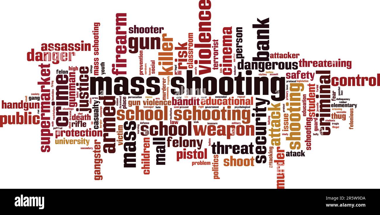 Mass schooting word cloud concept. Collage made of words about mass ...