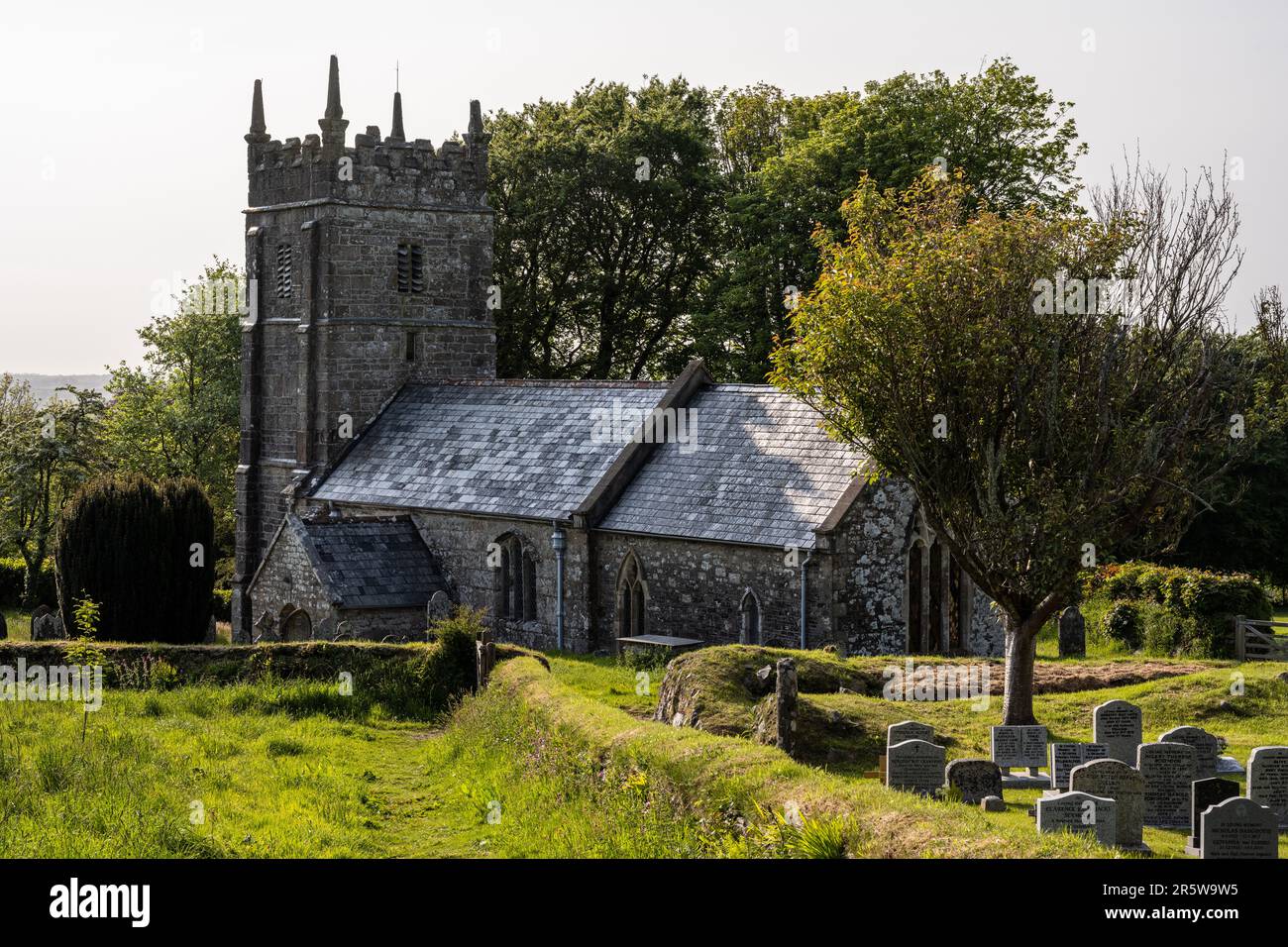 The traditional parish church of St Thoms a Becket in Sourton, Devon ...