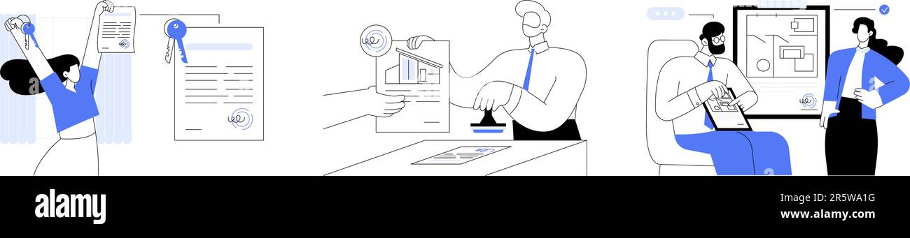 Real estate documents abstract concept vector illustrations Stock ...