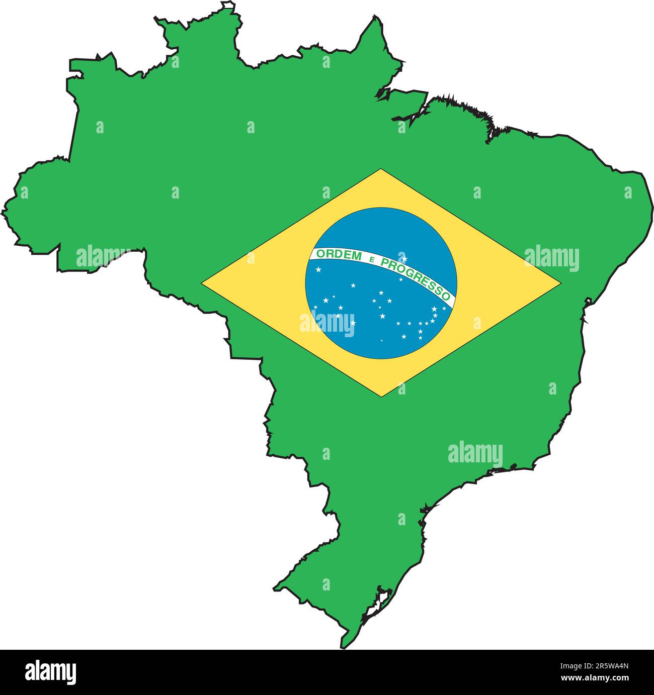 Illustration Vector of a Map and Flag from Brazil Stock Vector Image ...