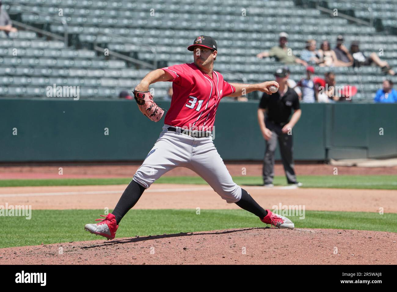 Salt Lake UT, USA. 4th June, 2023. Albuquerque pitcher Ben Braymer (31 ...