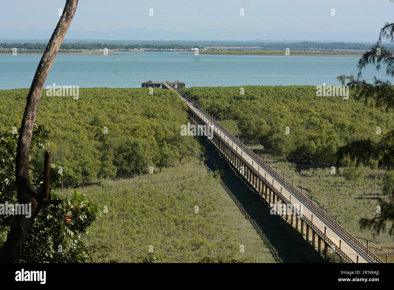 Birds eye view of Moheshkhali Jetty Stock Photo - Alamy