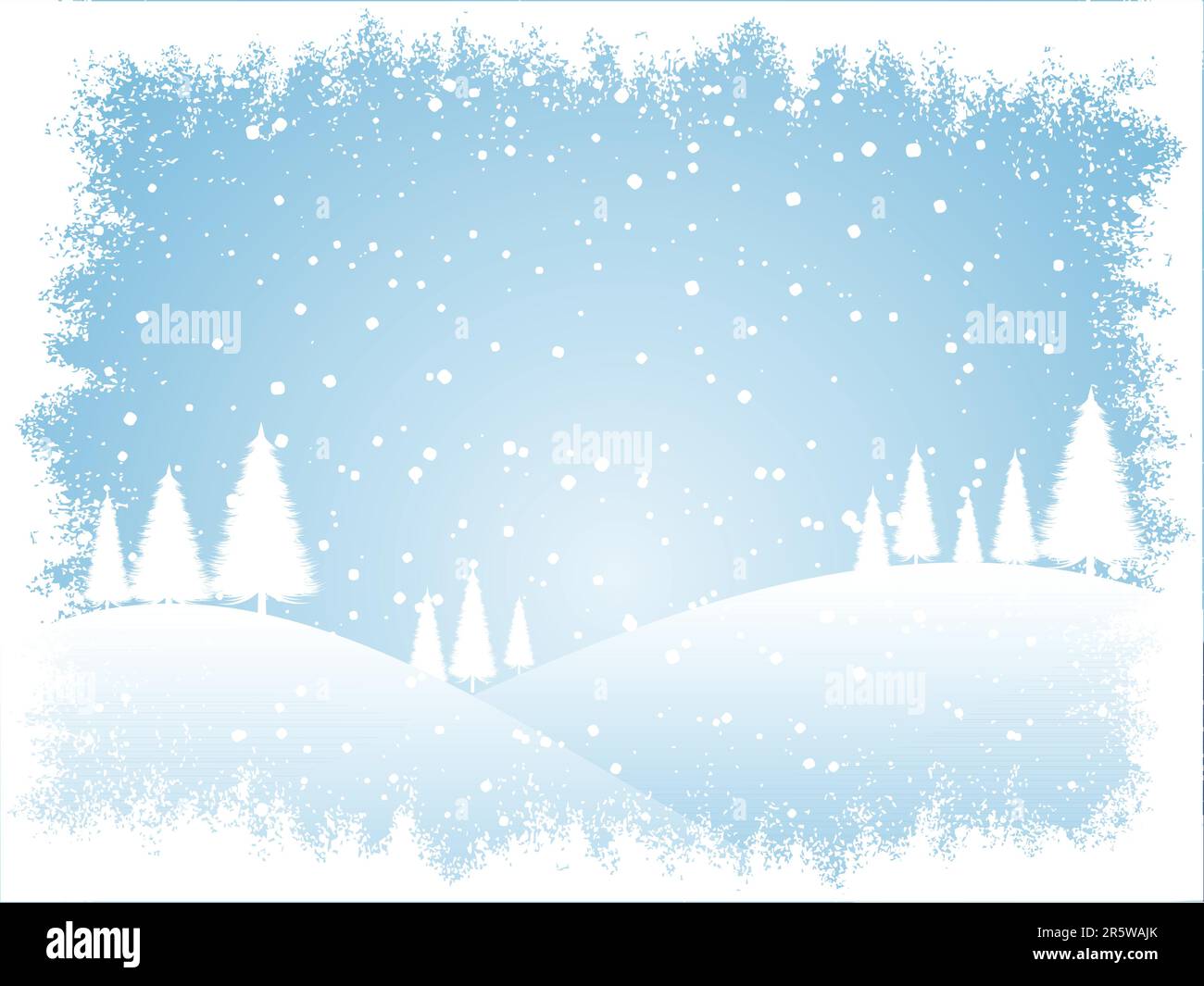 Winter trees with snowy border Stock Vector Image & Art - Alamy