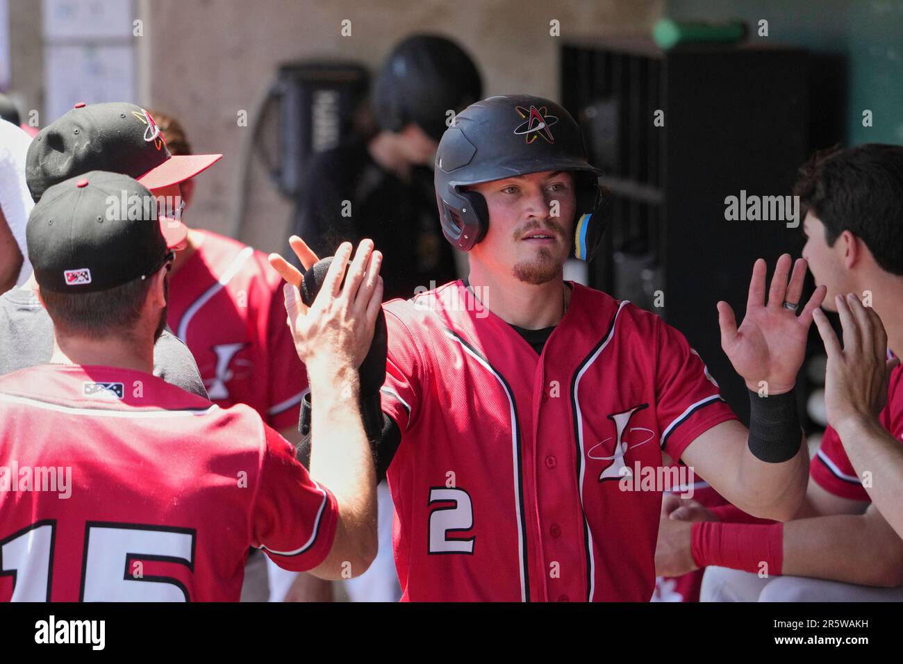Salt Lake UT, USA. 4th June, 2023. Albuquerque third baseman Aaron ...