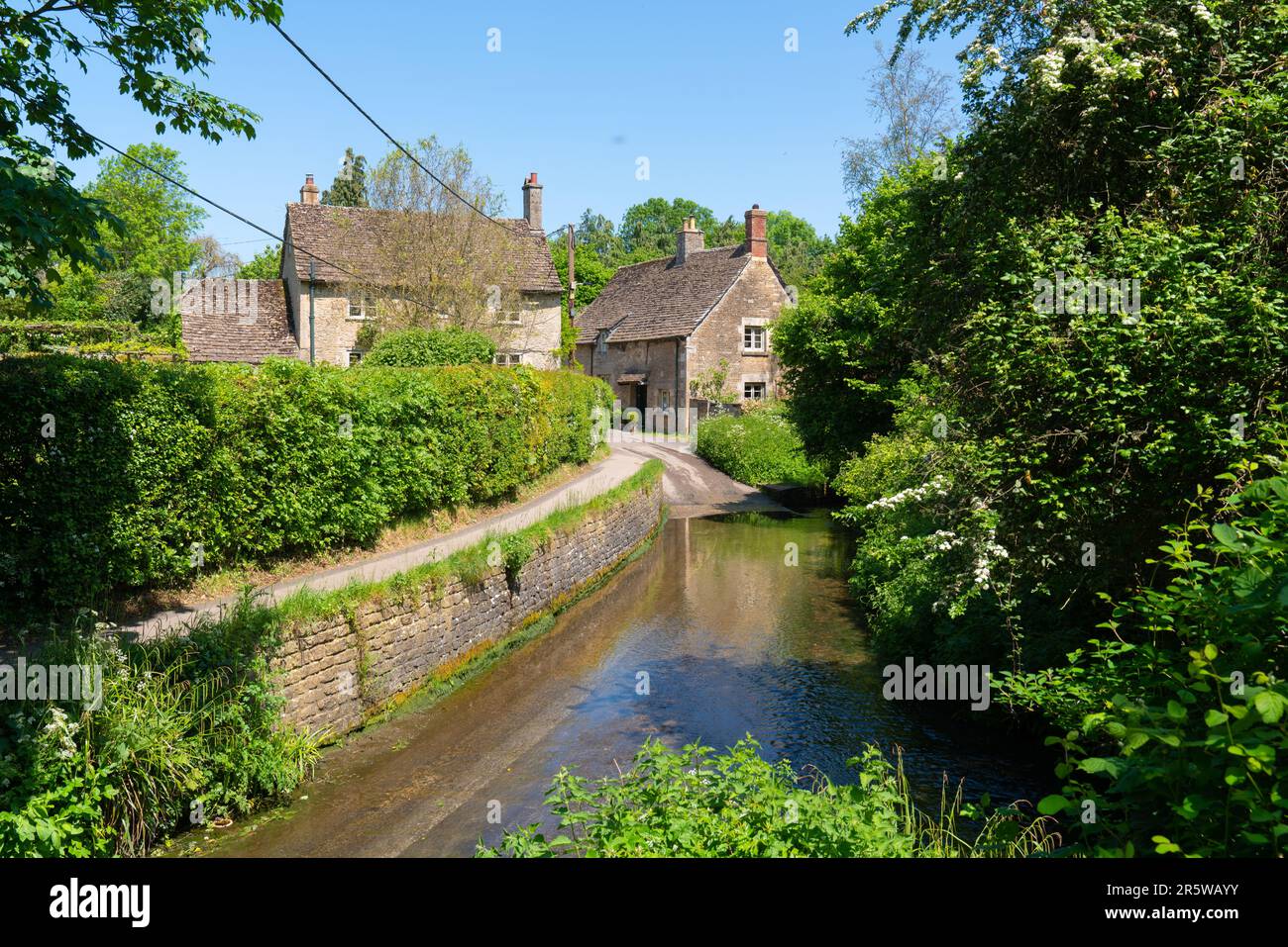 Lacock ford Wiltshire England UK in the pretty village tourist ...