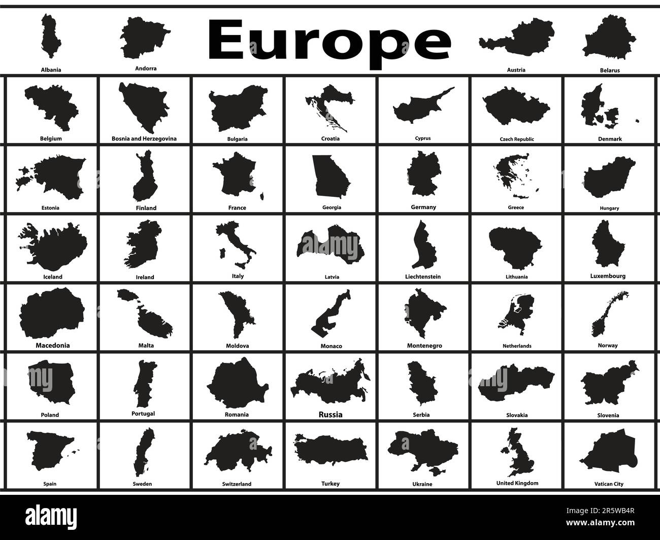 European countries Black and White Stock Photos & Images - Alamy