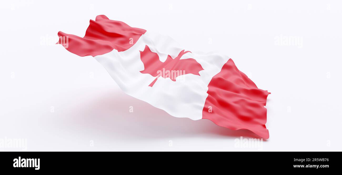 Canada flag wave isolated on white background, Canadian National ...