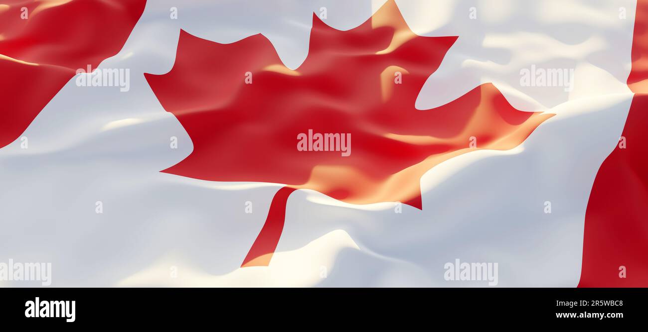 Canada flag wave background, Canadian National Holiday. 3d render Stock ...