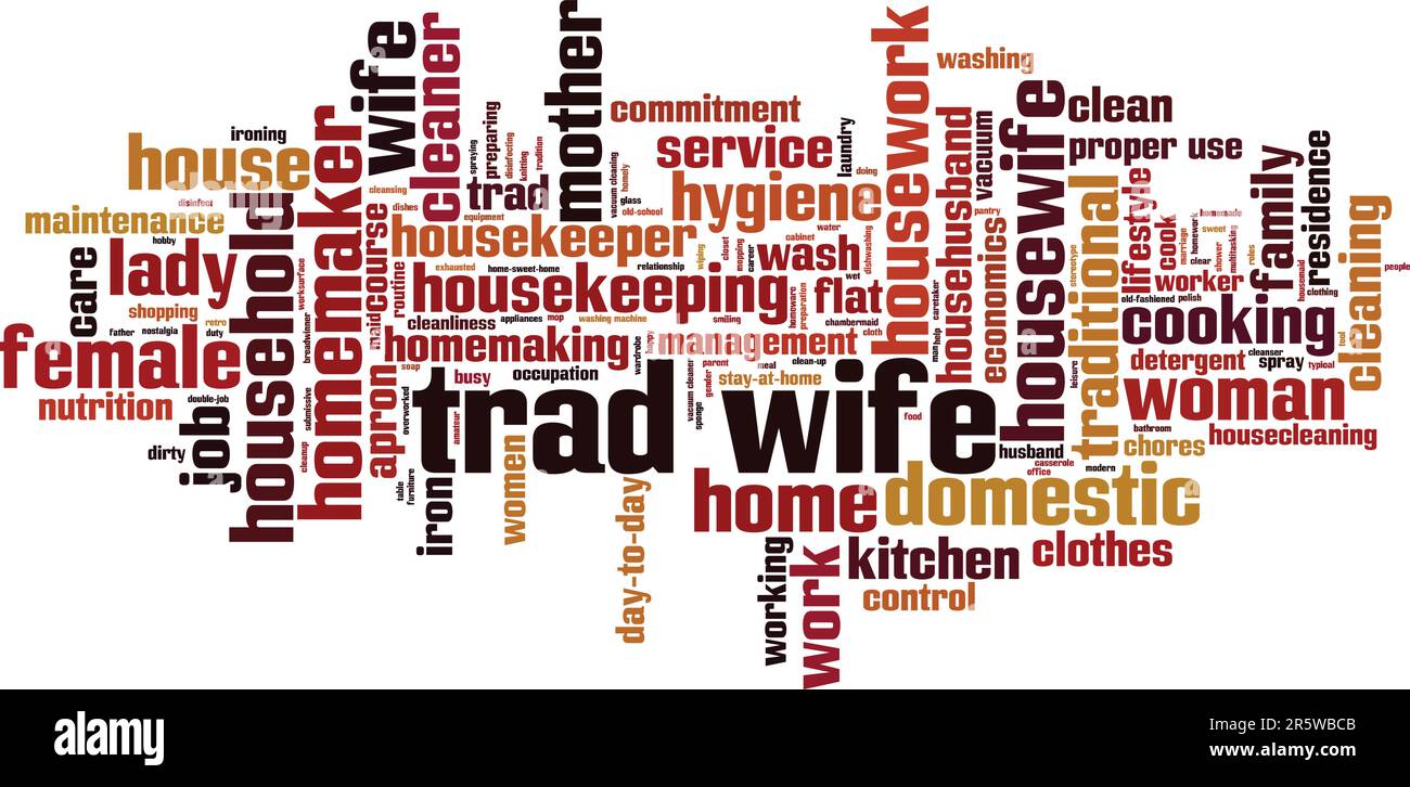 Trad wife word cloud concept. Collage made of words about trad wife ...