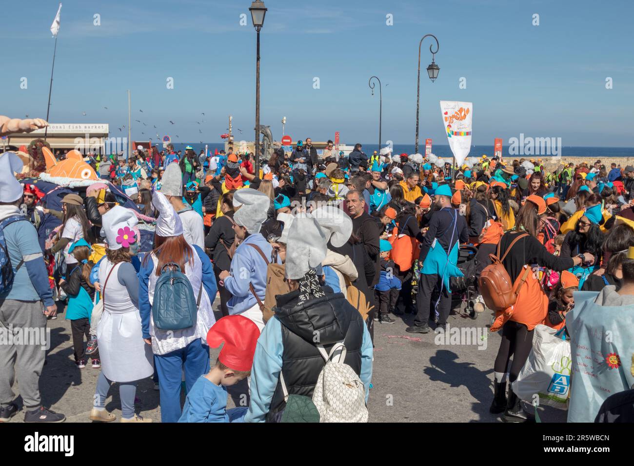Heraklion, Crete Greece February 19, 2023: Carnival parade. At the ...