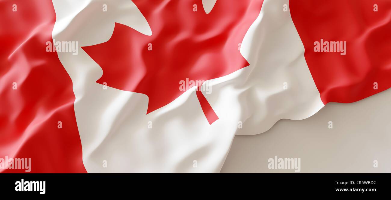 Canada flag wave on white background, Canadian National Holiday. 3d ...
