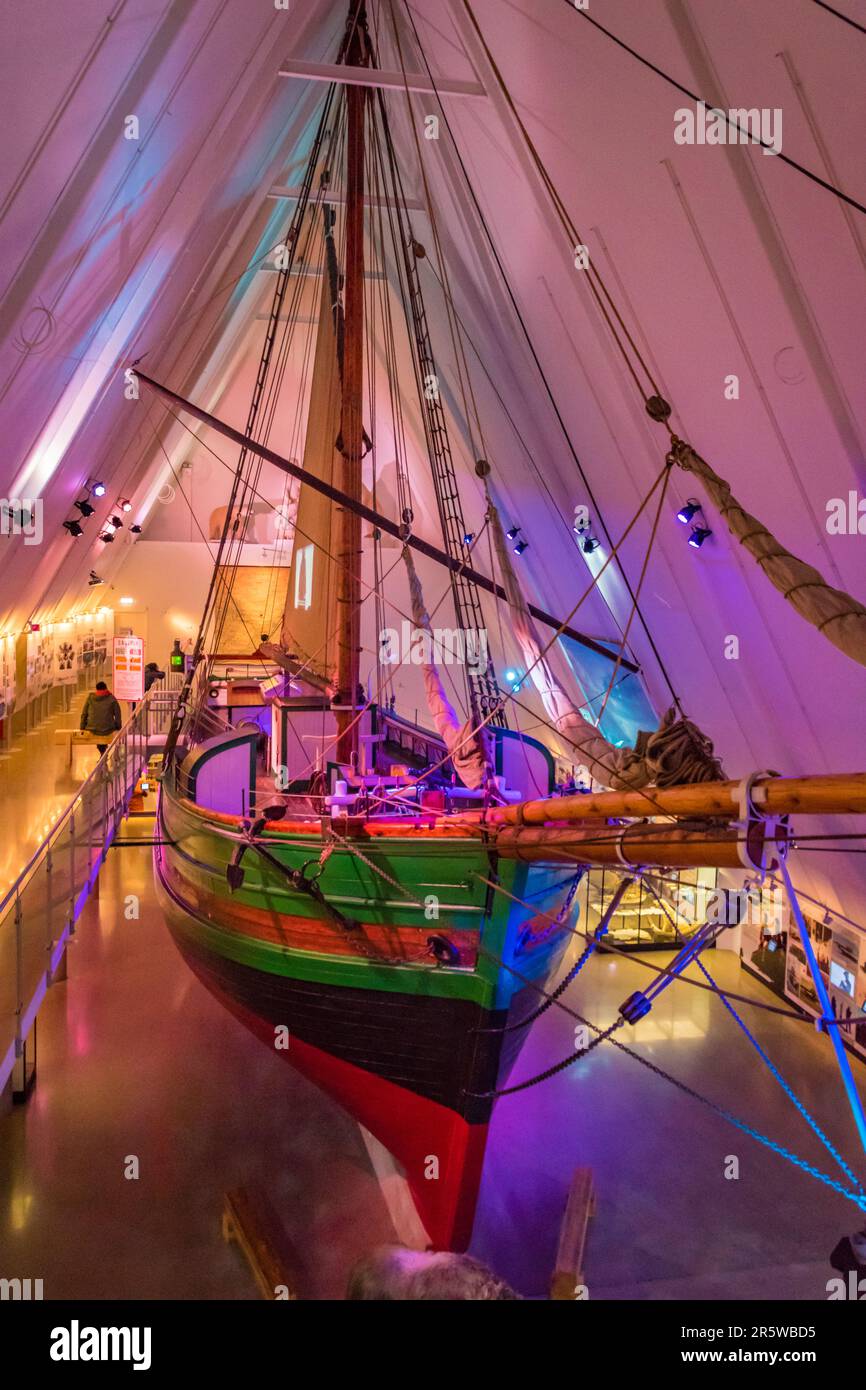 XiX century Fram polar exploration ship inside the Fram Museum in ...