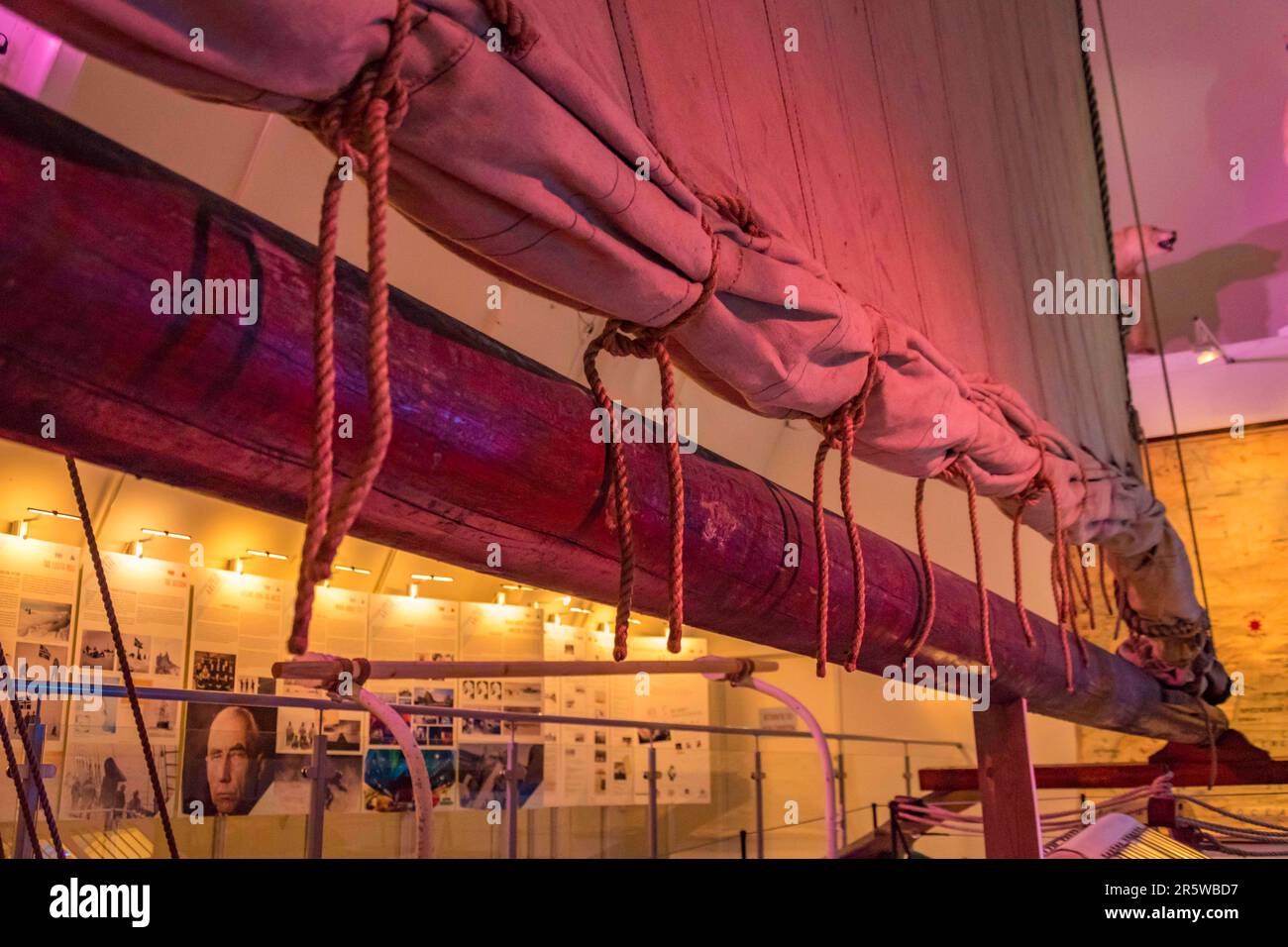 XiX century Fram polar exploration ship inside the Fram Museum in ...