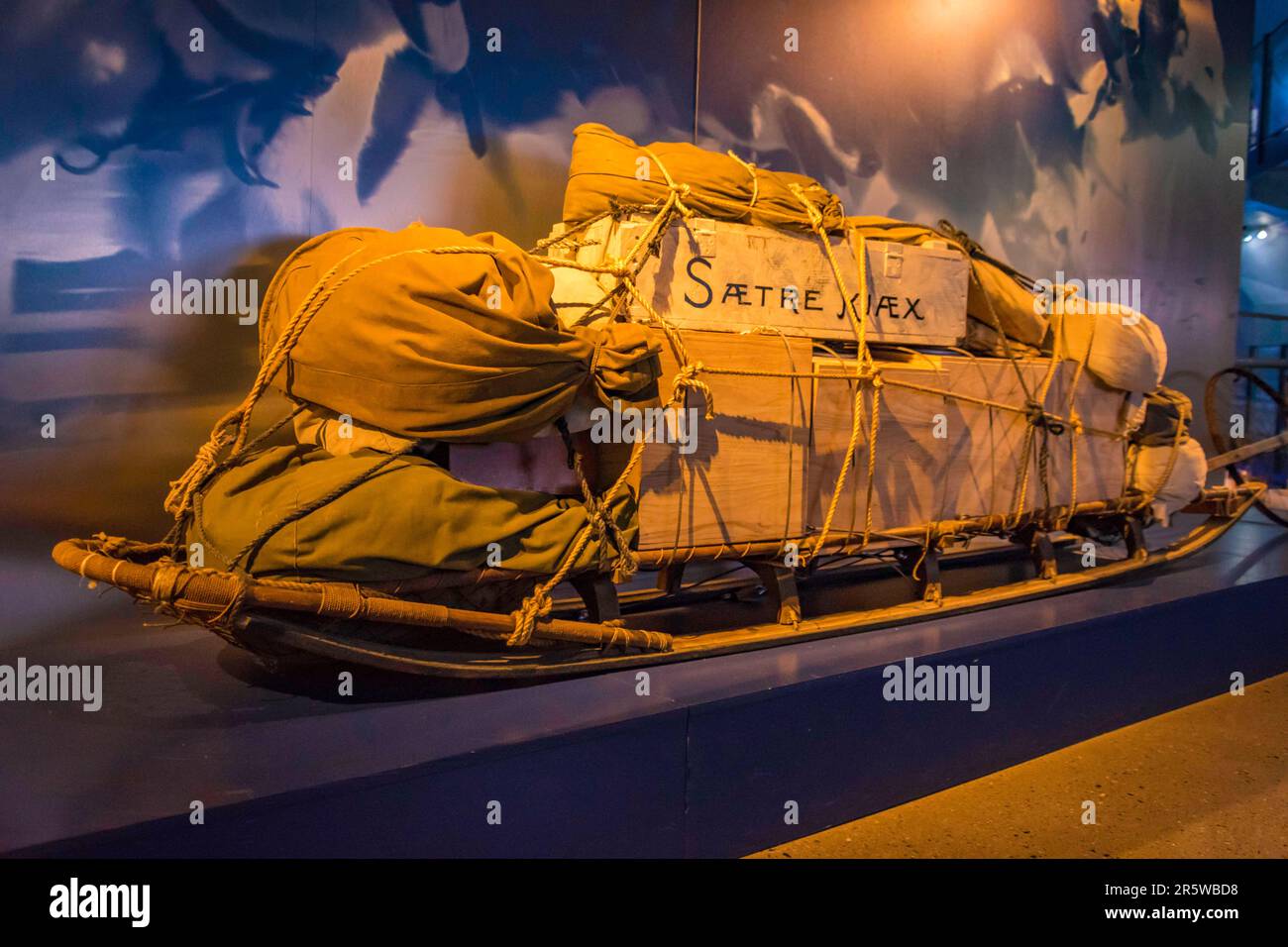 XiX century polar exploration sleigh sledge inside the Fram Museum in ...