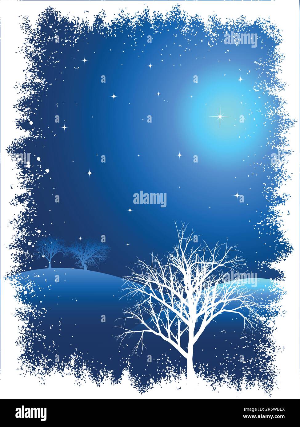 Winter trees with snowy border Stock Vector Image & Art - Alamy