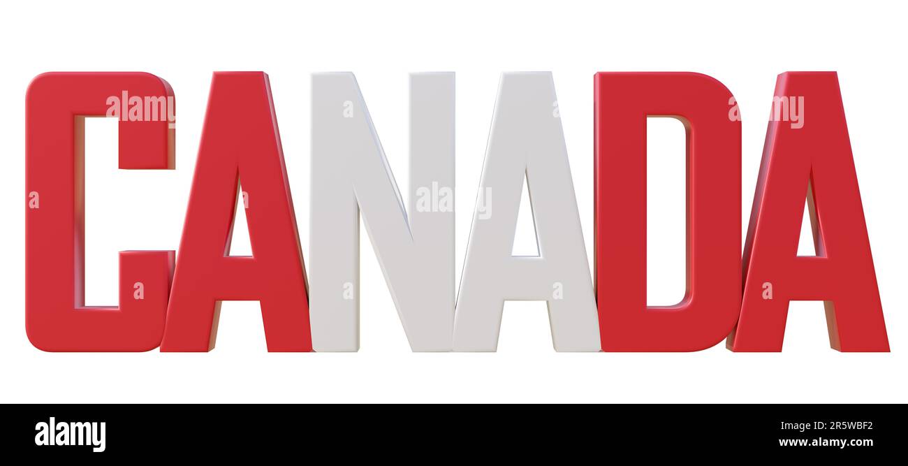 Canada day, Canadian National Holiday. red and white text isolated on ...