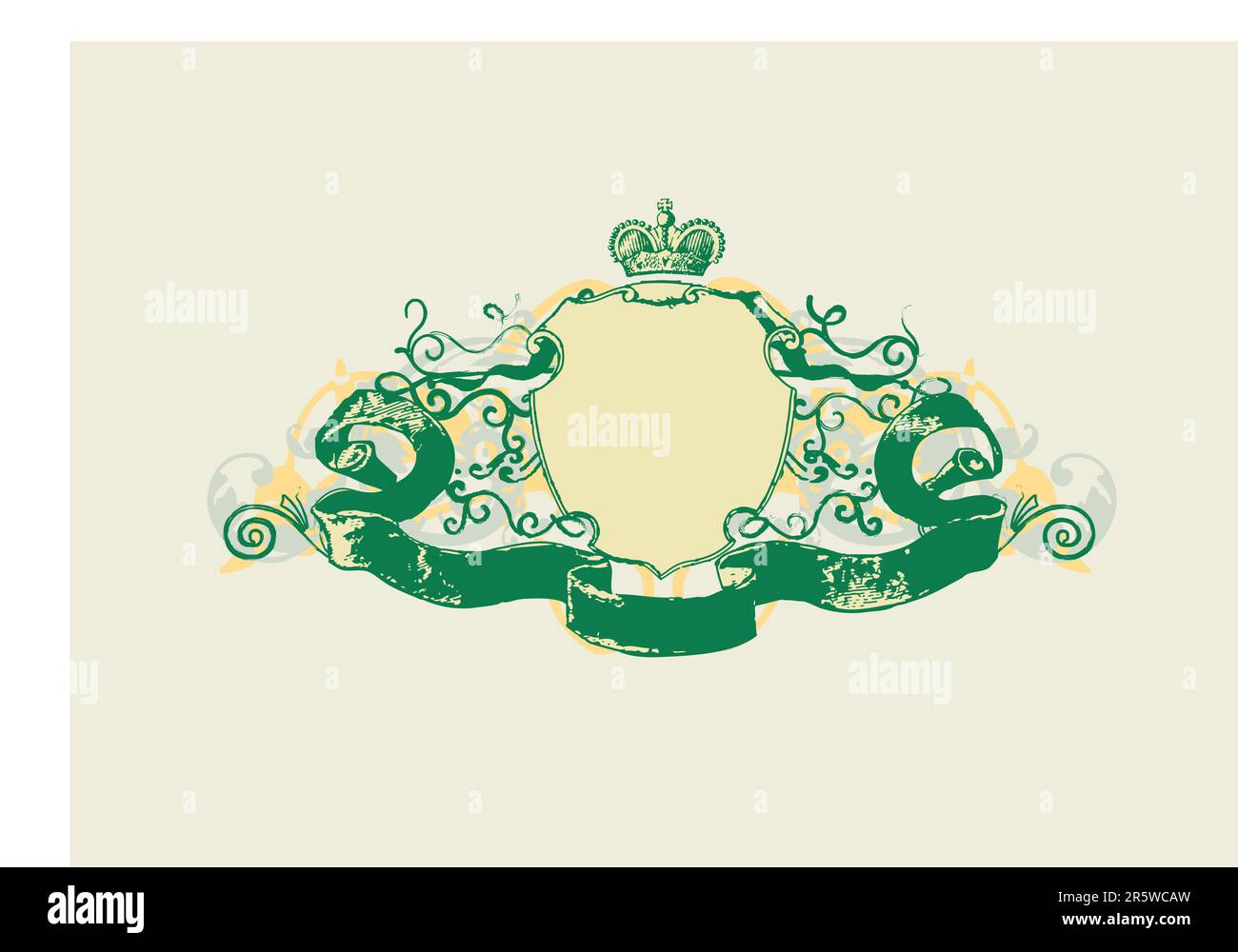 An heraldic shield or badge, blank so you can add your own images ...