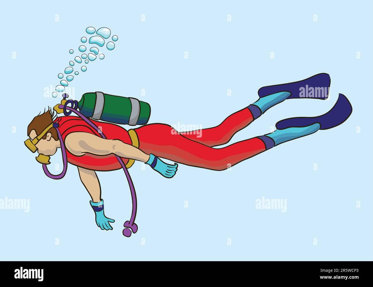 Illustration of a scuba-diver Stock Vector Image & Art - Alamy