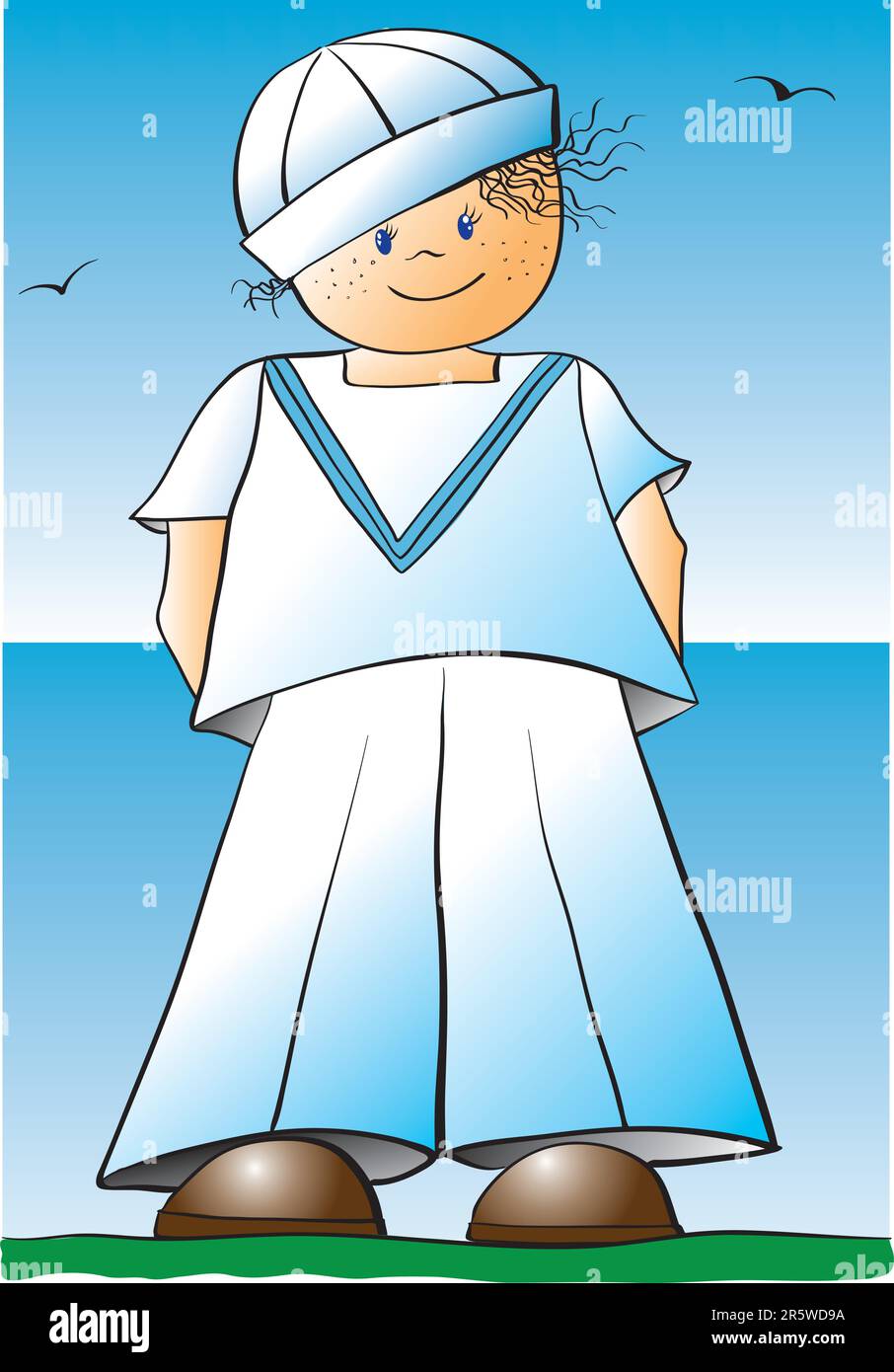 illustration of a sailor boy Stock Vector Image & Art - Alamy