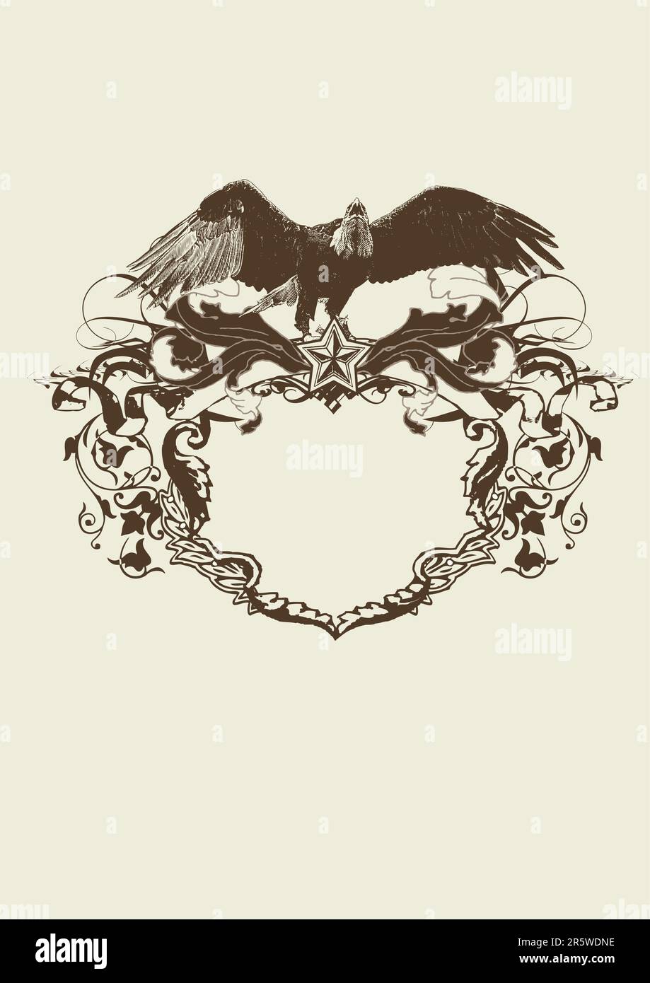 Decorative frame with stylized eagle. Vector illustration Stock Vector ...