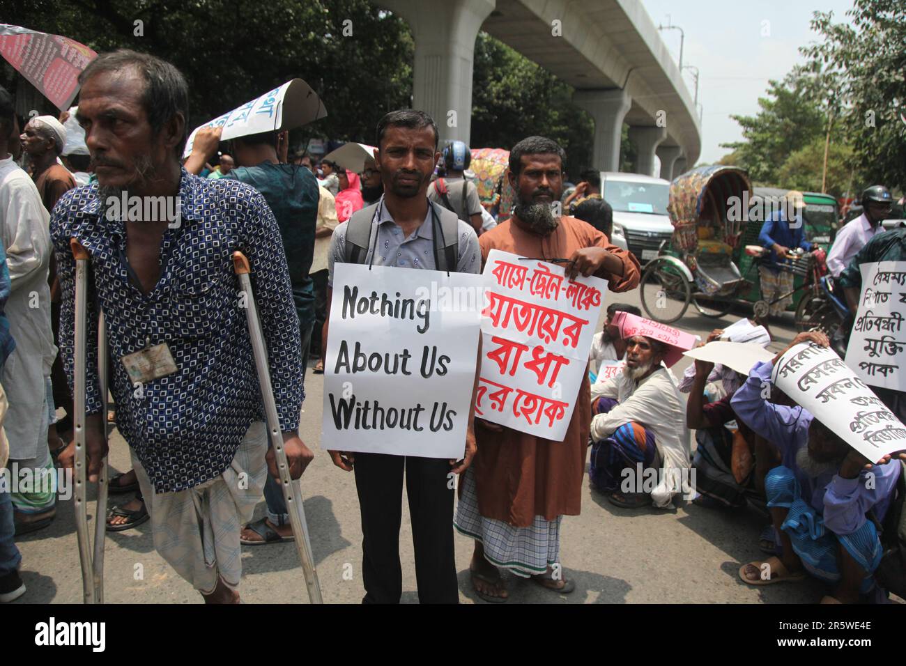 Dhaka Bangladesh 04may2023,Physically challenged stage demonstration at ...