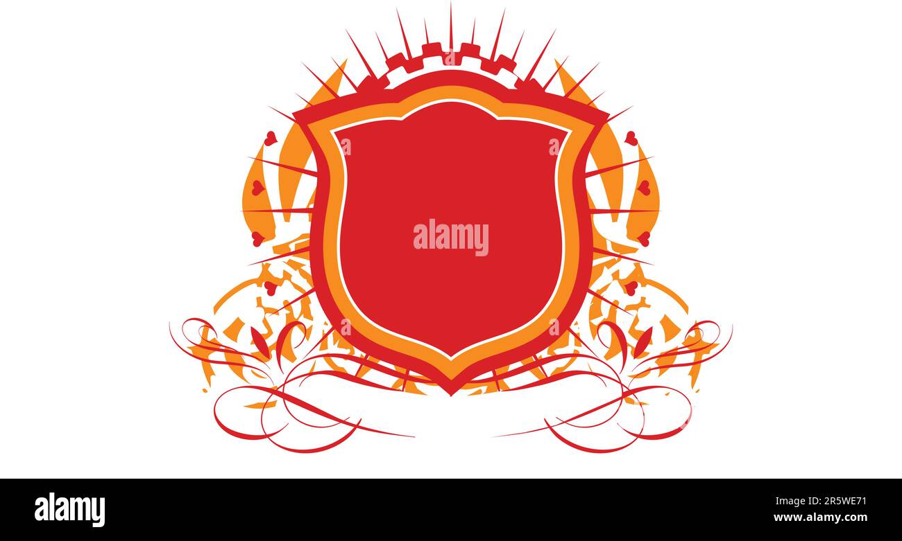 An heraldic shield or badge , blank so you can add your own images ...